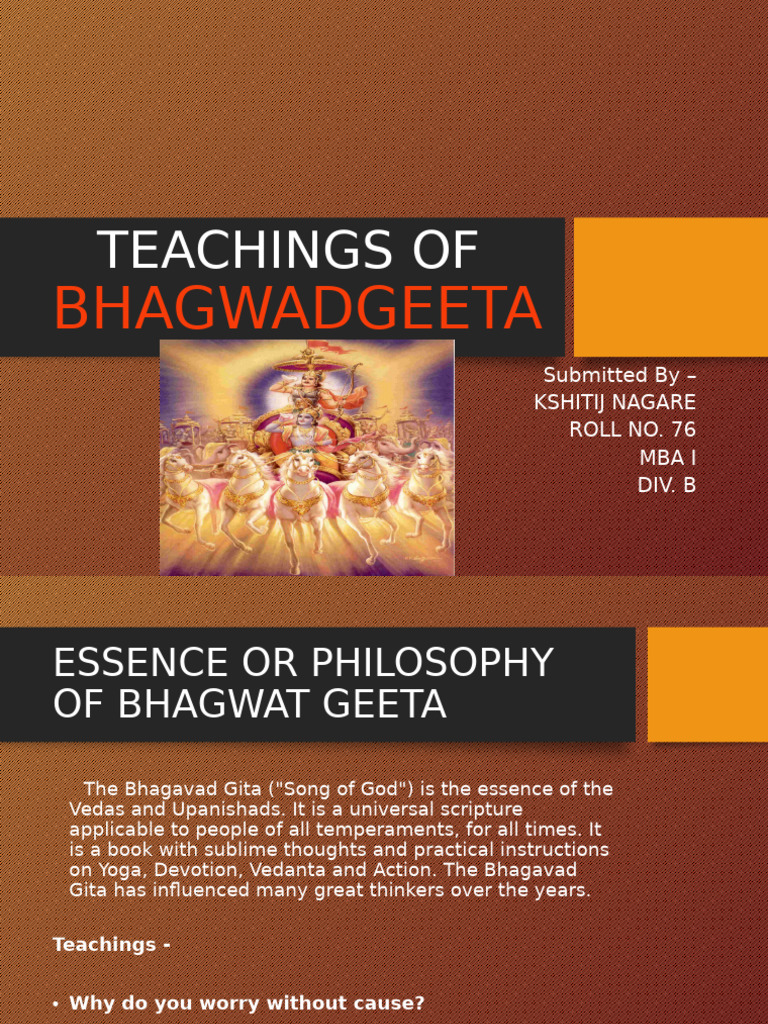 Bs Final PPT of Bhagwat Geeta | PDF | Bhagavad Gita | Indian Philosophy