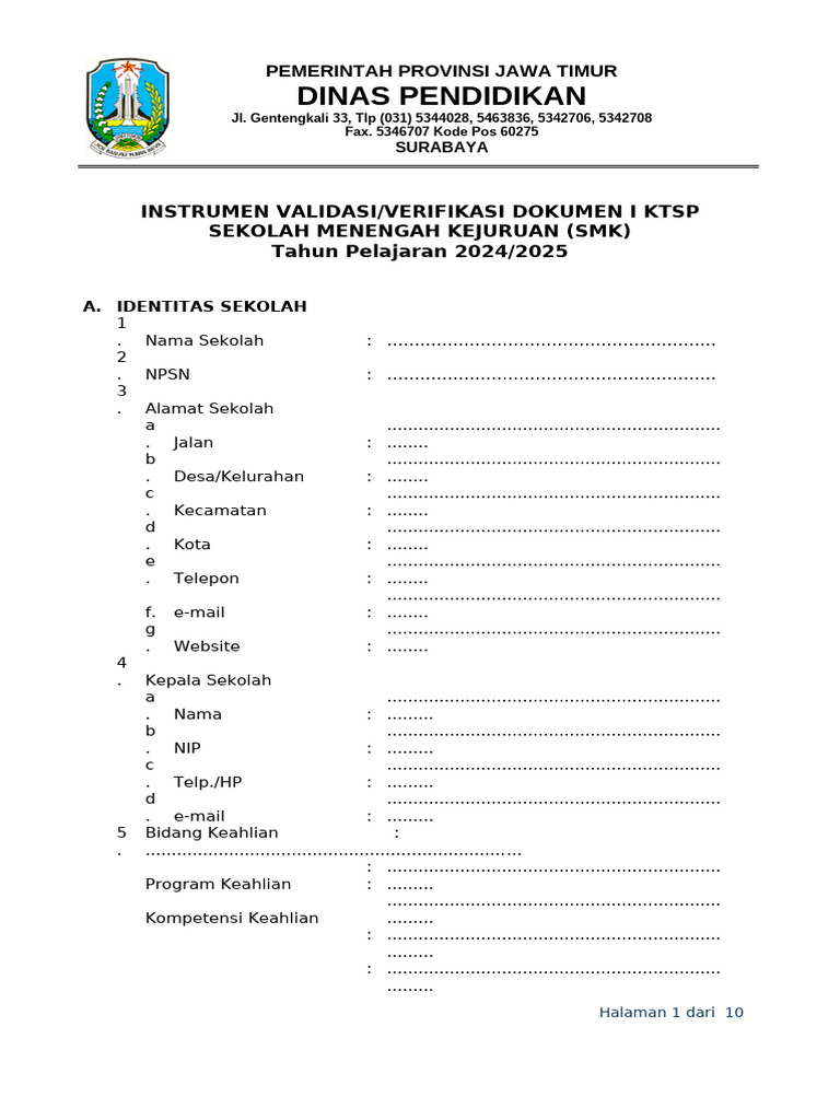 INSTRUMEN VALIDASI DOK KTSP SMK 2024 REVISI Ok | PDF