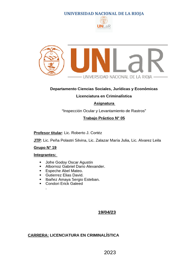 TP #5 - Grupo #19 Completo | PDF | Evidencia | Verdad