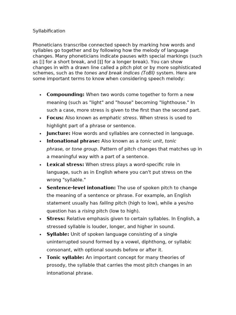 Syllabification | PDF