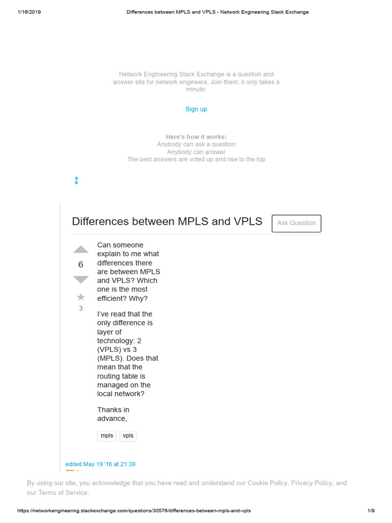 Differences Between MPLS and VPLS - Network Engineering Stack Exchange | PDF | Networking ...