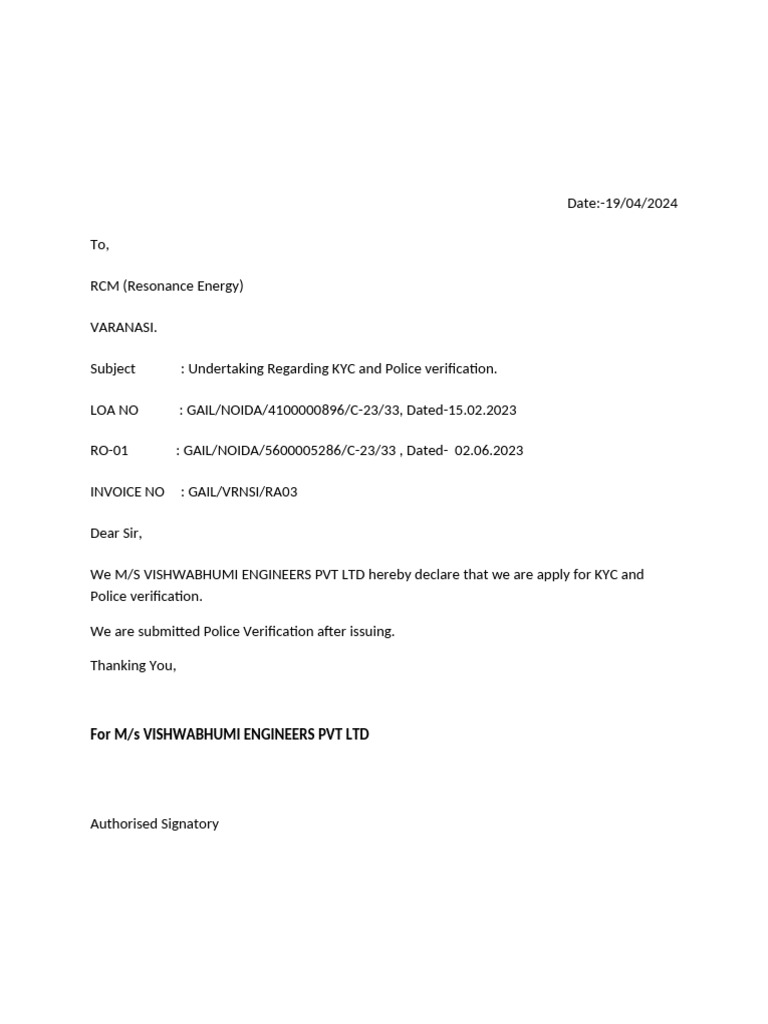 KYC & Police Verification Update | PDF | Law