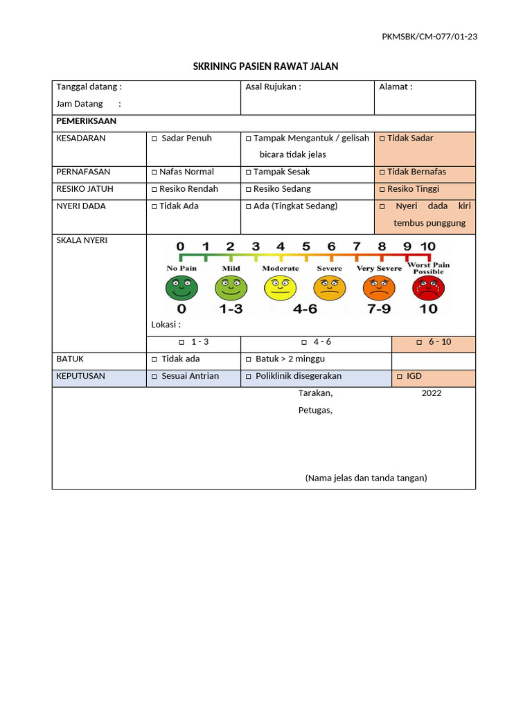 Skrining Pasien Rawat Jalan | PDF