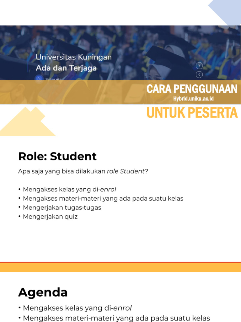 Penggunaan LMS Hybrid UNIKU Untuk Peserta | PDF