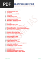 Top 50 Static GK Questions & Answers | PDF | Social Science | Travel