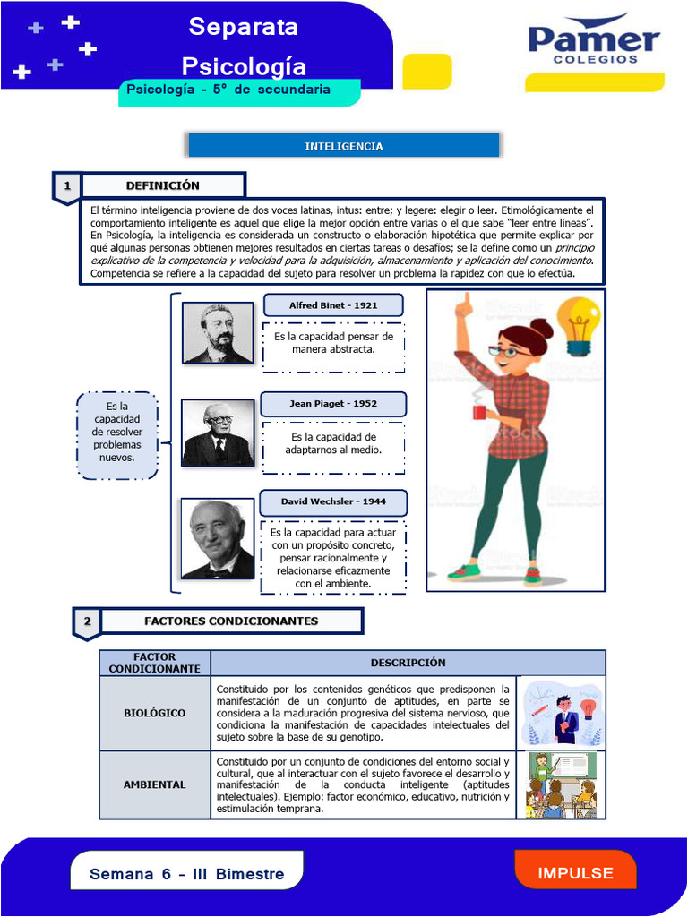 Separata - 5.° Año - SEM 6 - FIL-PSI - III BIM | PDF | Inteligencia | Sicología