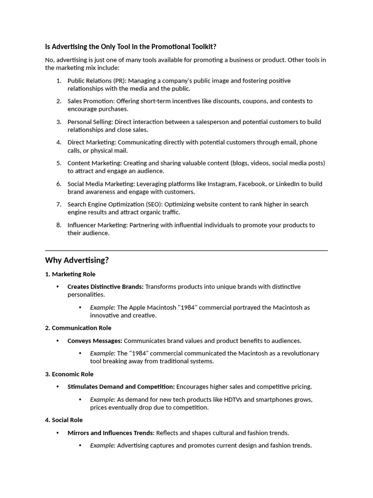 Is Advertising the Only Tool in the Promotional Toolkit | PDF ...