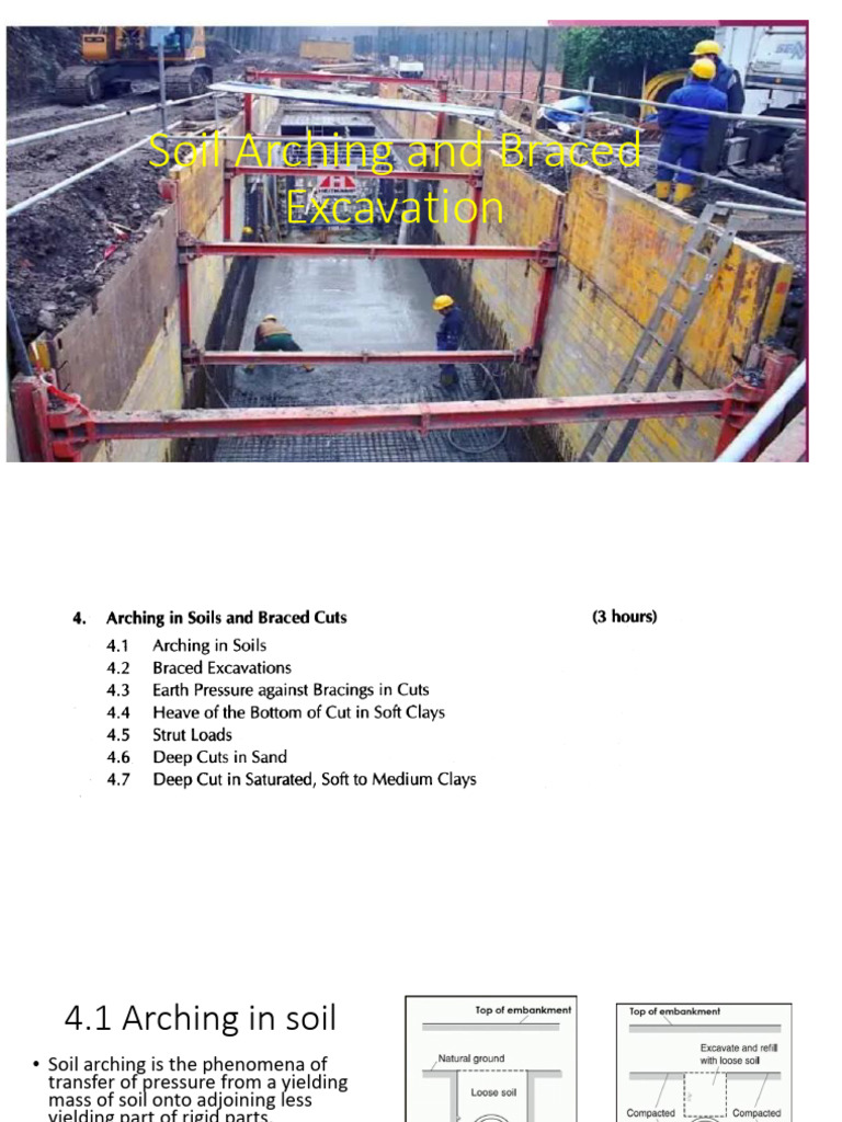 Soil Arching and Braced Excavation | PDF | Pressure | Stress (Mechanics)
