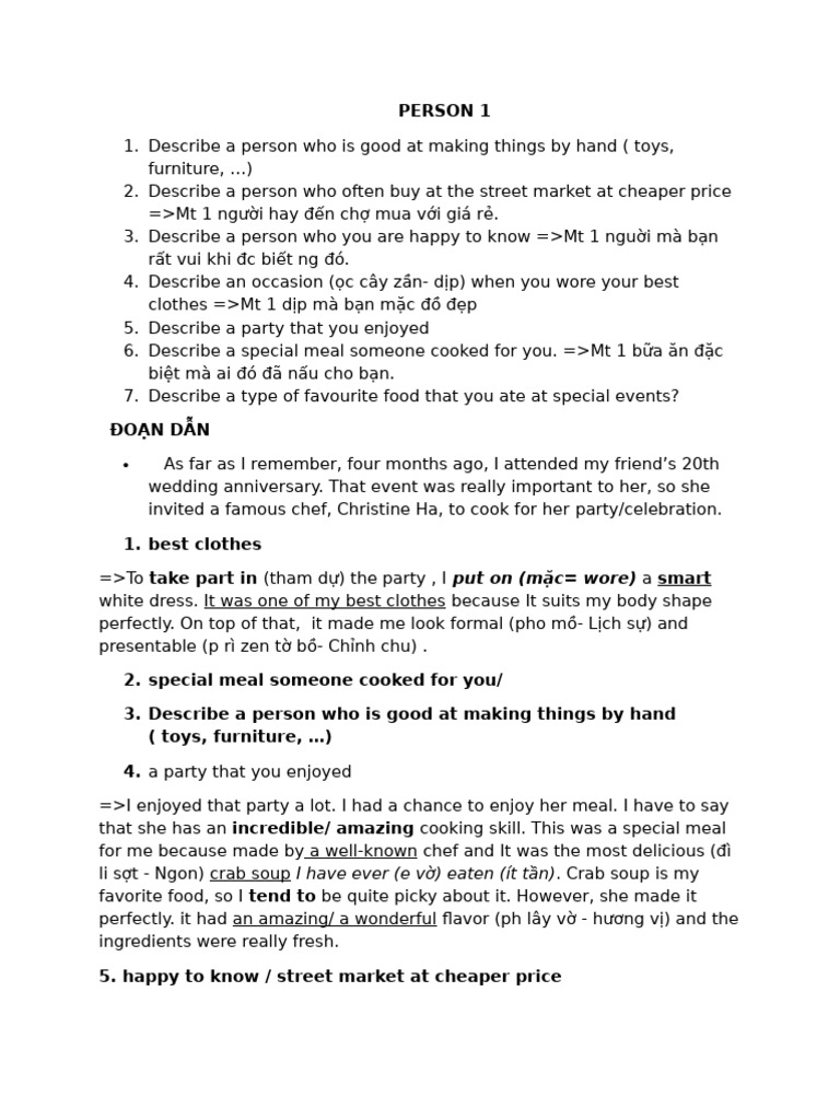 Speaking Ielts part 2 | PDF