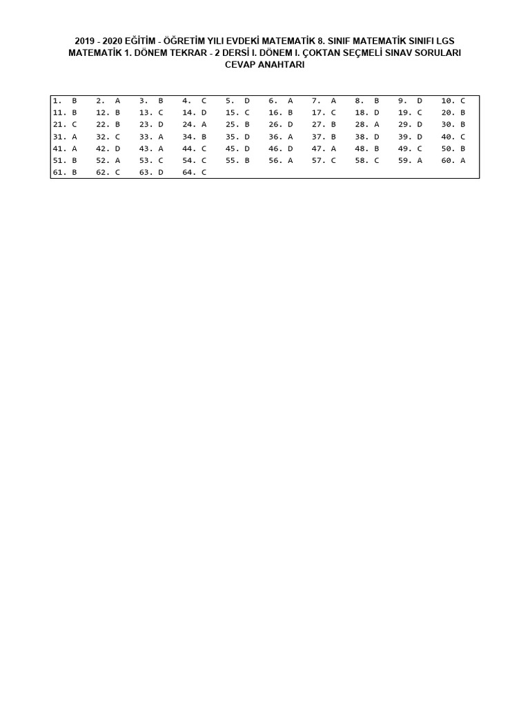 8 Sinif Lgs Mat Tekrar 2 CA | PDF