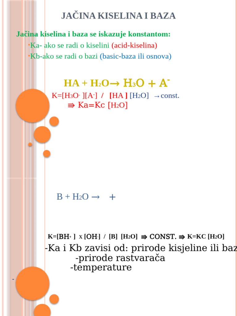 4.jačina Kiselina I Baza, Jonski Proizvod Vode | PDF
