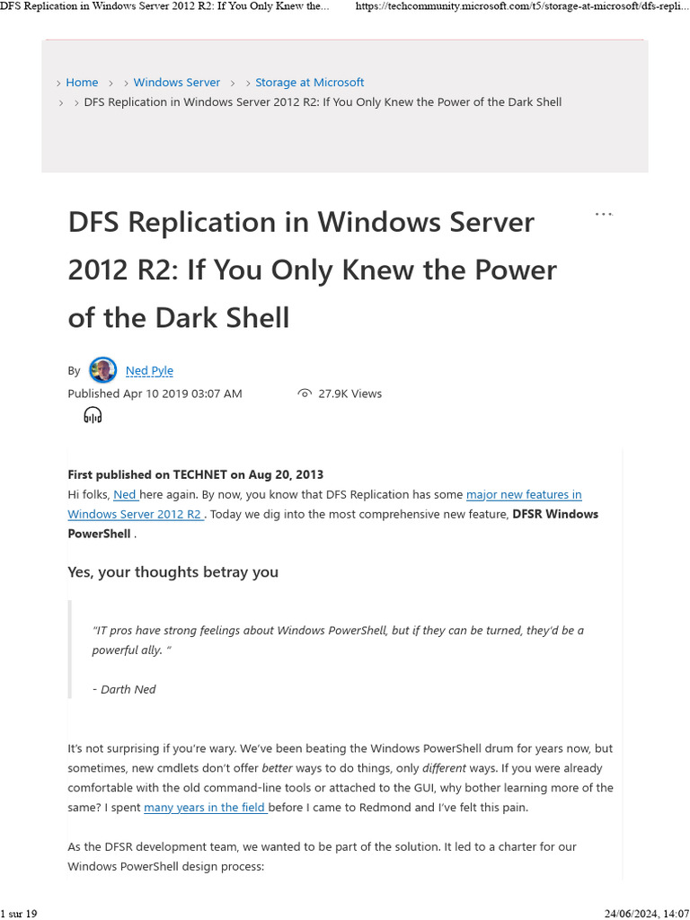 DFS Replication in Windows Server 2012 R2_Powershell | PDF | Utility Software | Operating System ...