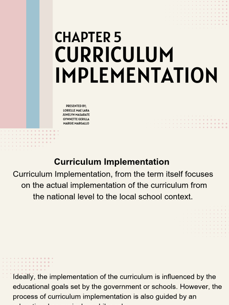 Chapter 5 Curriculum Implementation | PDF | Curriculum | Schools