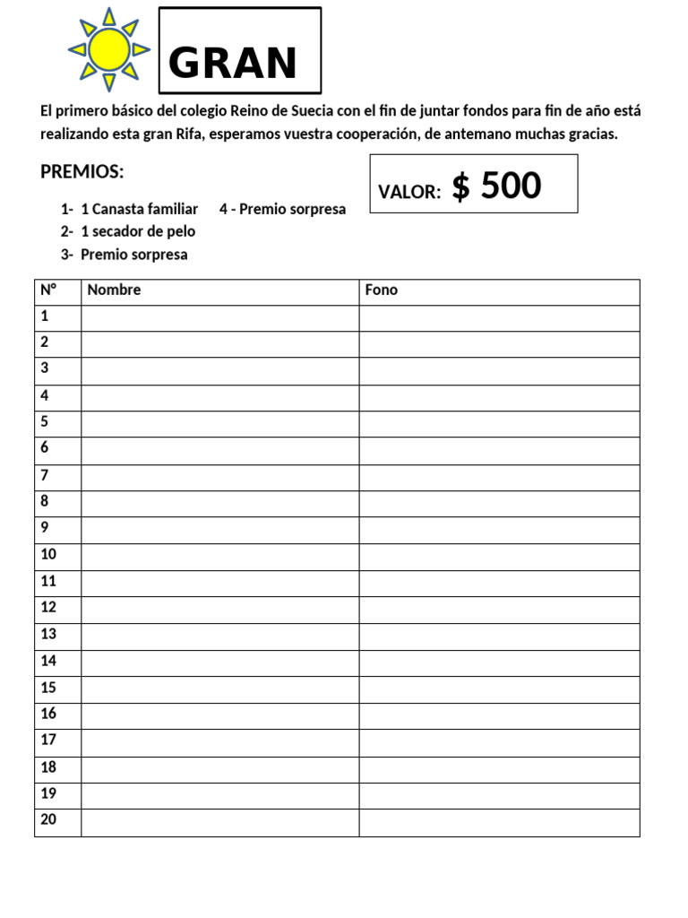 1° Rifa | PDF | Cocina, comidas y vino