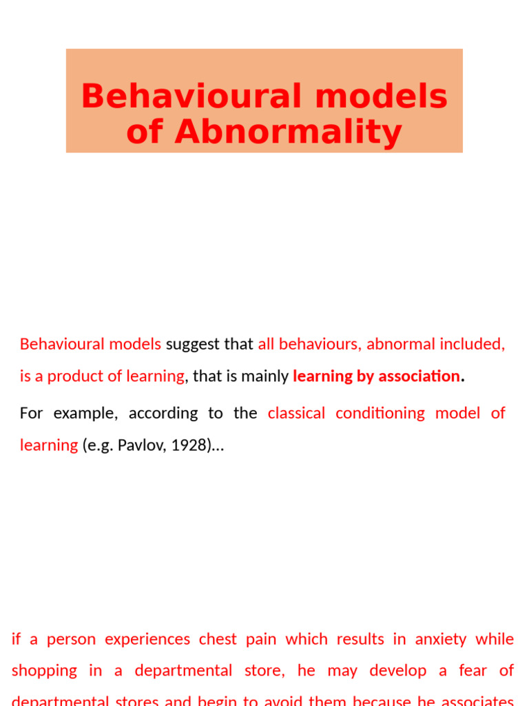 Behavior Model of Abnormality | PDF | Self-Improvement