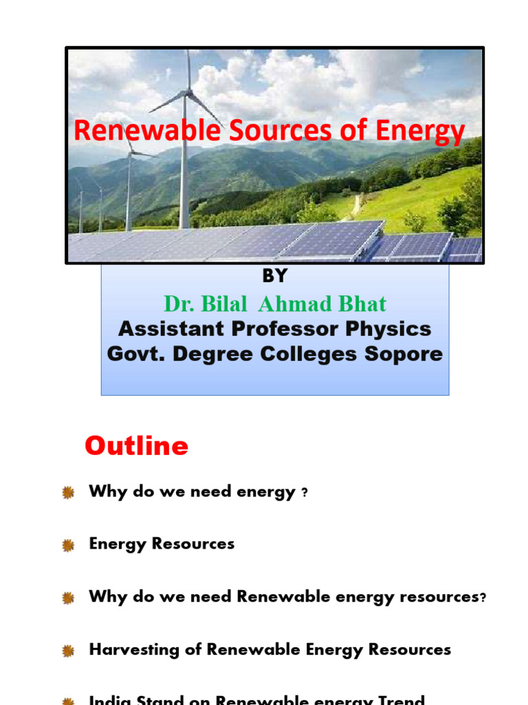 RENEWABLE SOURCES OF ENERGY | PDF | Renewable Energy | World Energy ...