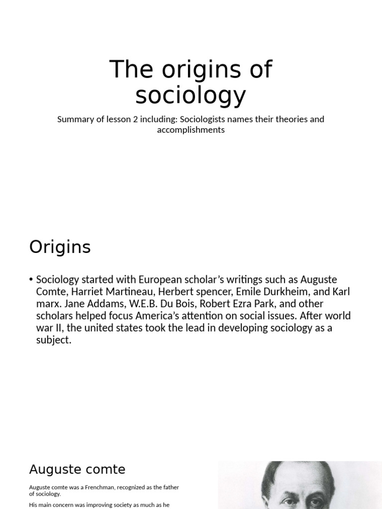 The Origins of Sociology | PDF | Sociology | Max Weber