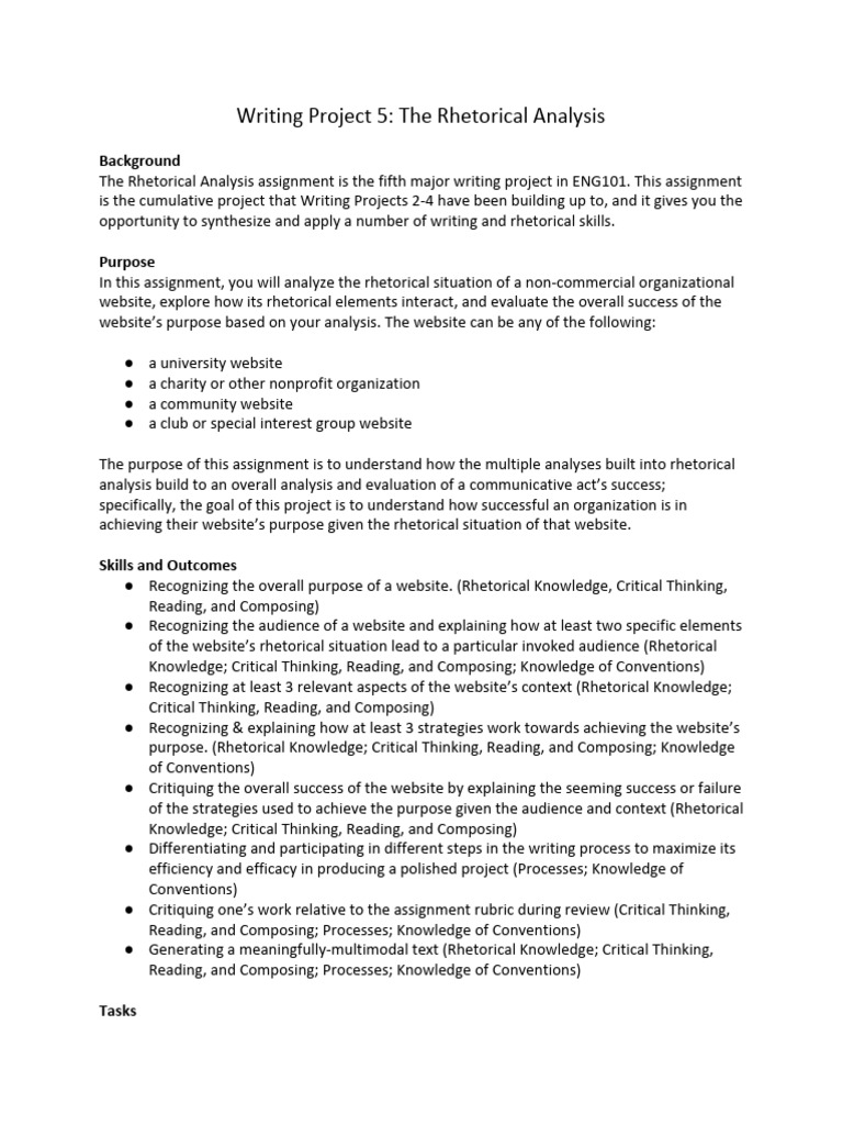WP5 Rhetorical Analysis | PDF | Critical Thinking | Rhetoric