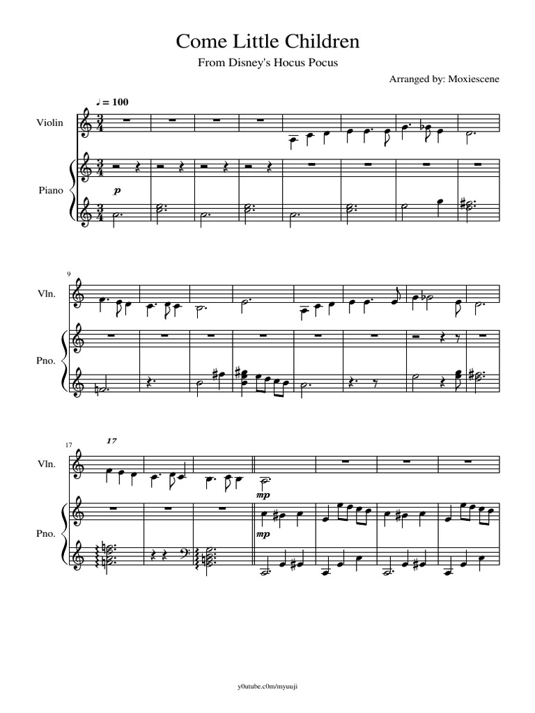 Hocus Pocus Piano Violin Sheet Music | PDF