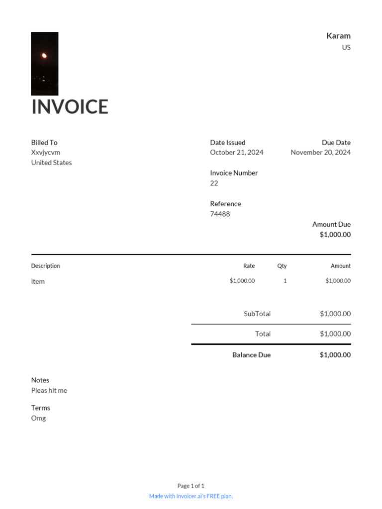 Invoice: Billed To Date Issued Due Date | PDF