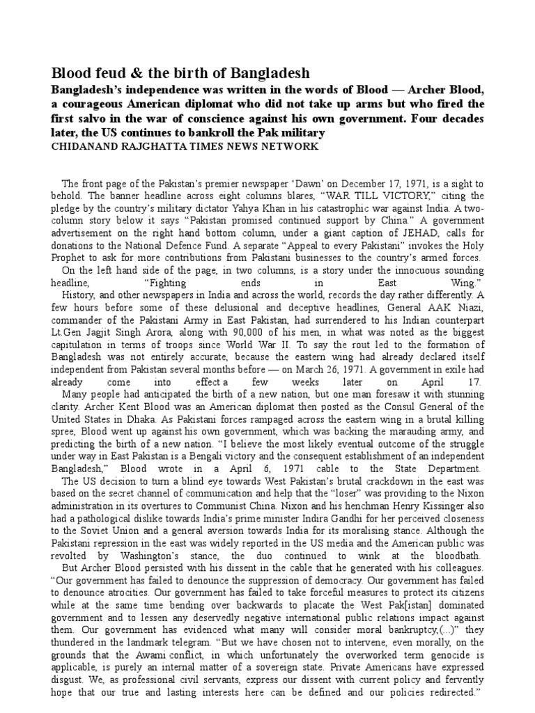 Bangla Article | PDF | Pakistan | International Relations