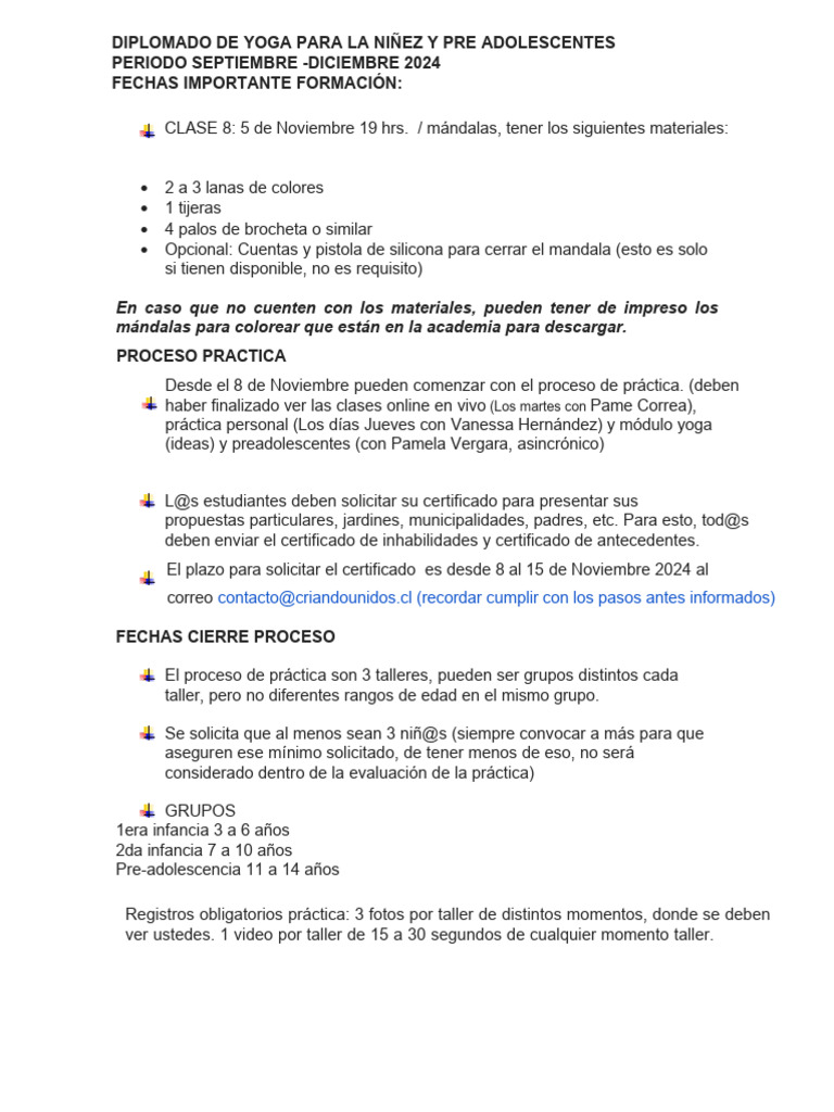 Fechas Diplomado Periodo Septiembre-Diciembre 2024 | PDF