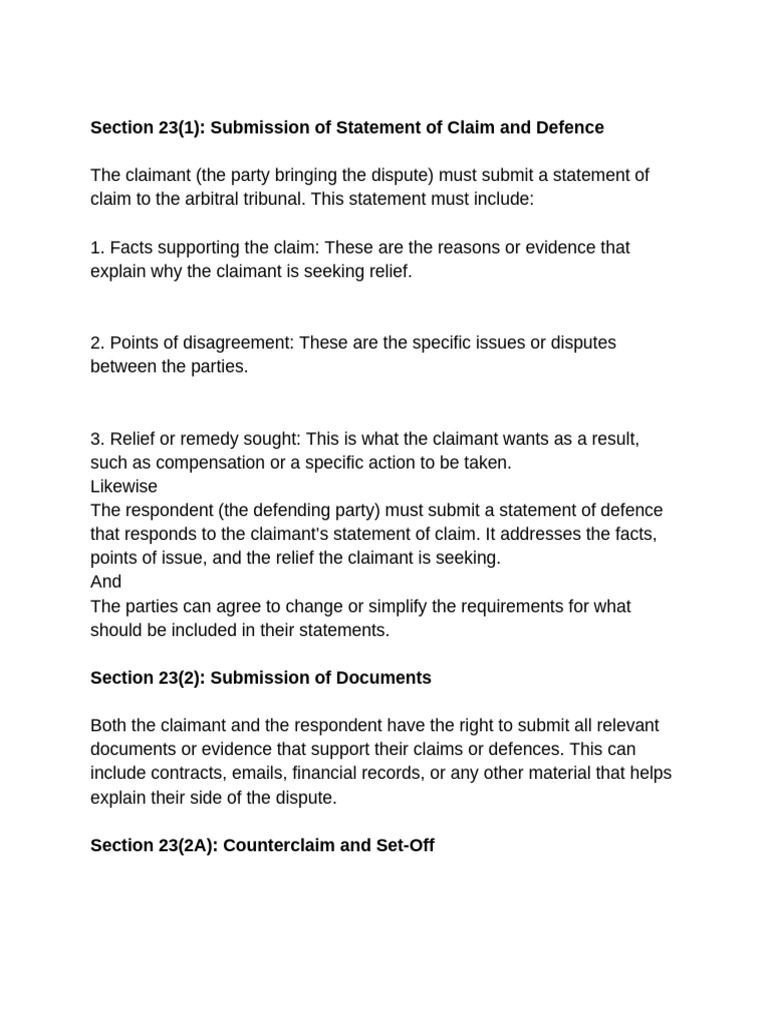 Adr - Section 23 | PDF | Arbitration | Damages