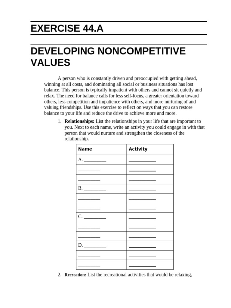 Exercise 44.a - Developing Noncompetitive Values | PDF | Business
