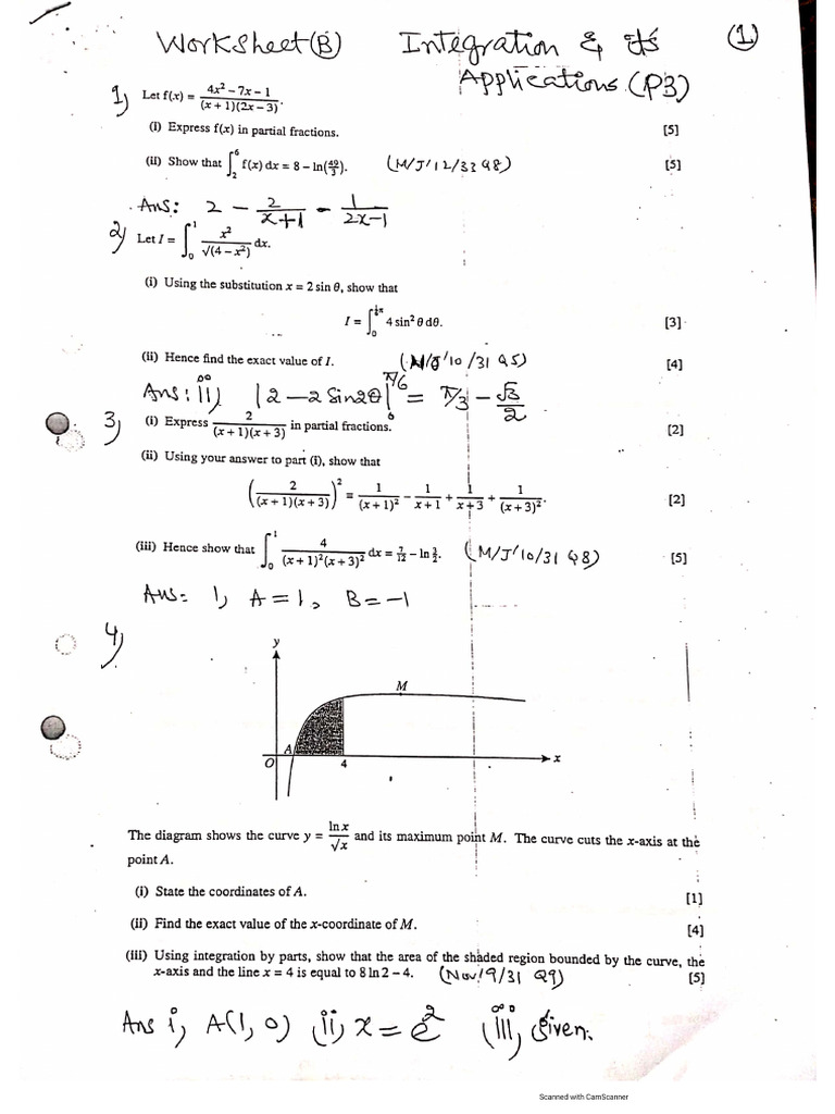 Integration Sheet B | PDF