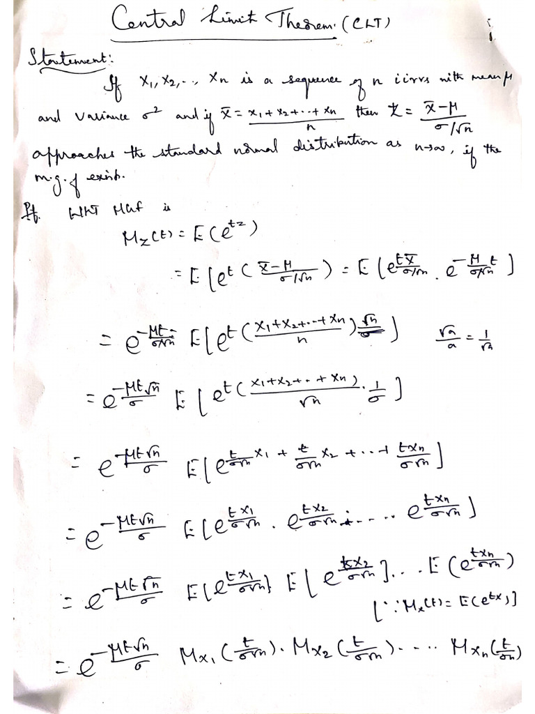 Central Limit Theorem. | PDF
