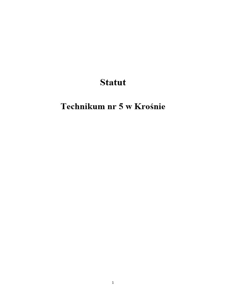 Statut Technikum Nr 5 w Krosnie | PDF