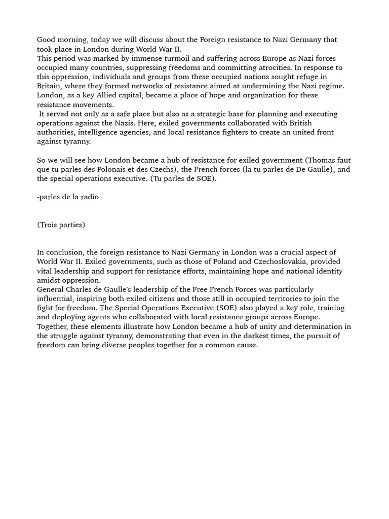 Foreign Resistance London DNL | PDF