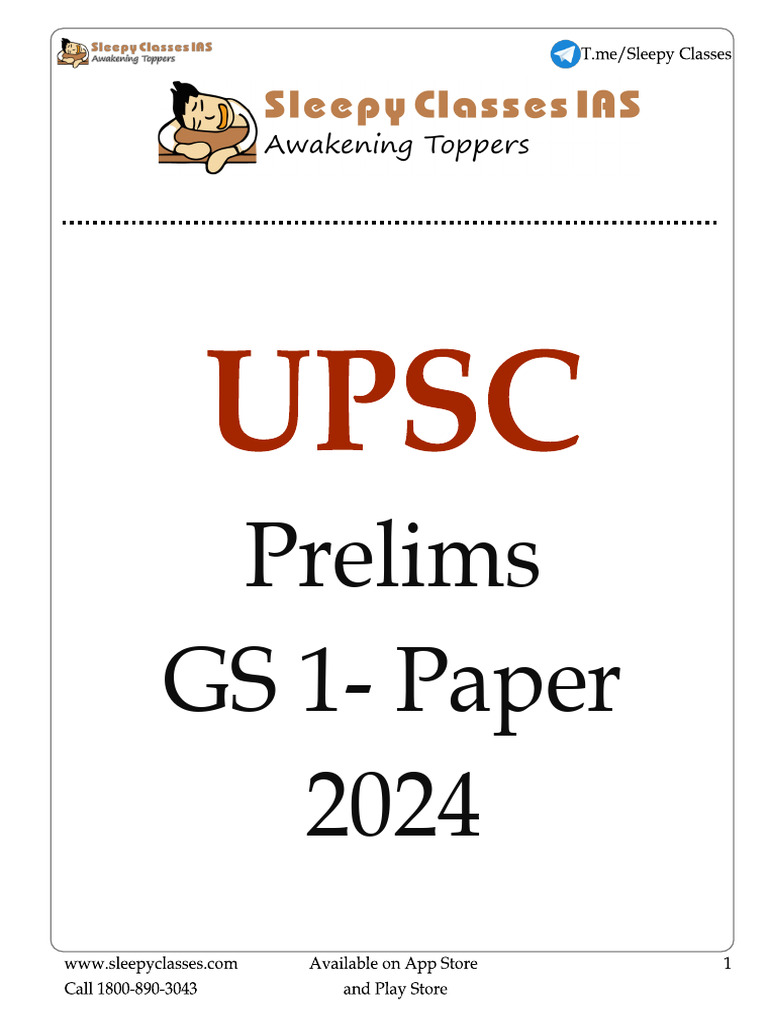 UPSC Prelims 2024 GS Paper Questions | PDF