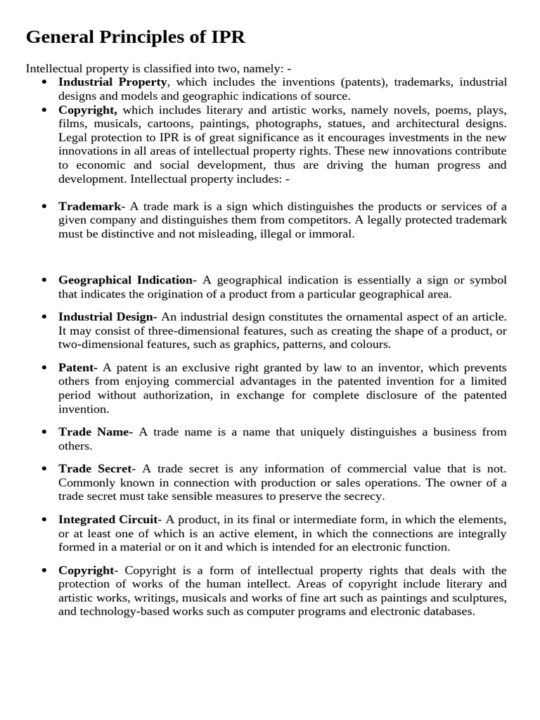Introduction to IPR | PDF | Intellectual Property | Copyright