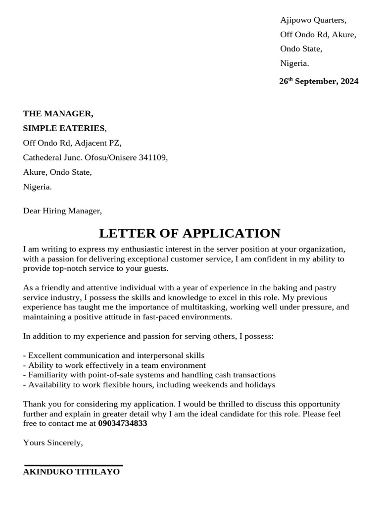 Dear Hiring Manager | PDF