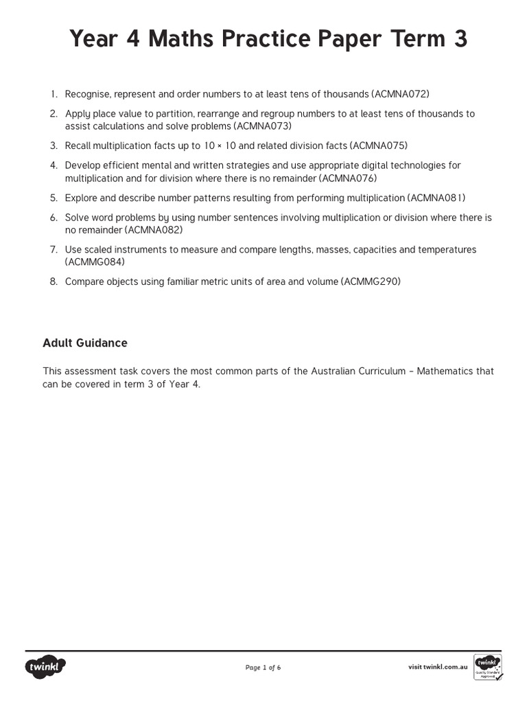 Year 4 Maths Practice Paper Term 3 | PDF | Temperature | Thermometer