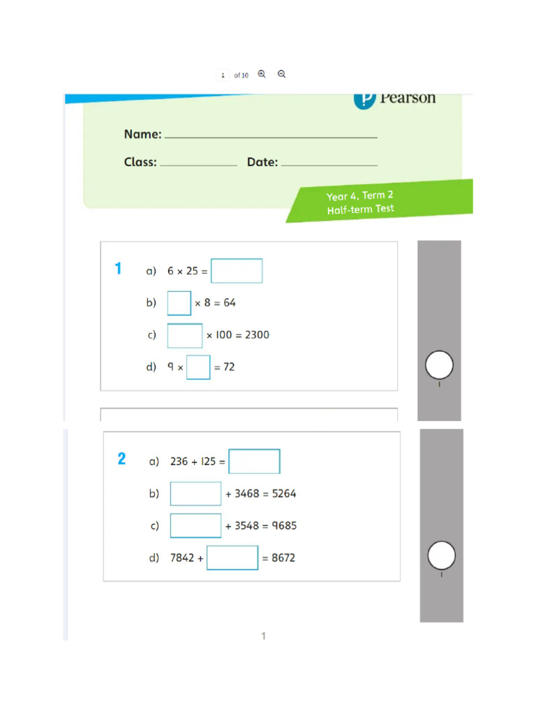 Ip PT Ip Maths Y4 t2 | PDF