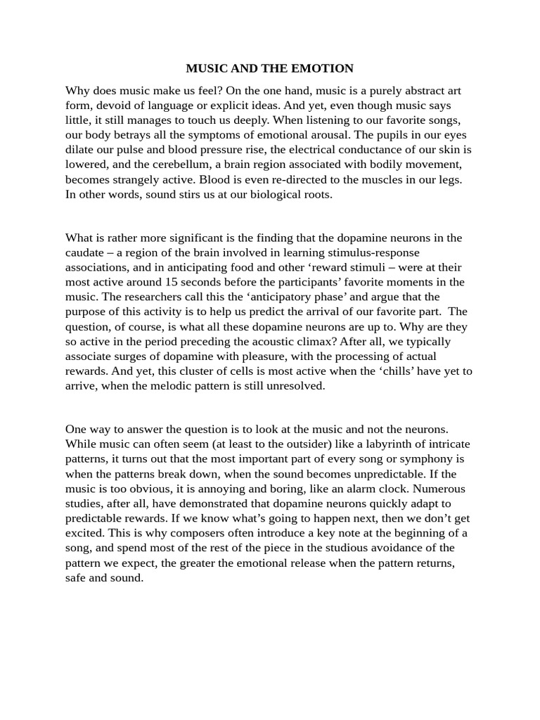 Music and The Emotion | PDF