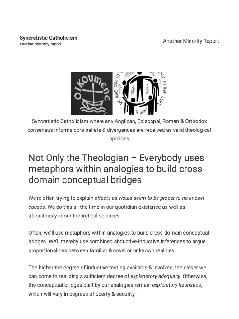 Not Only The Theologian - Everybody Uses Metaphors Within Analogies To ...
