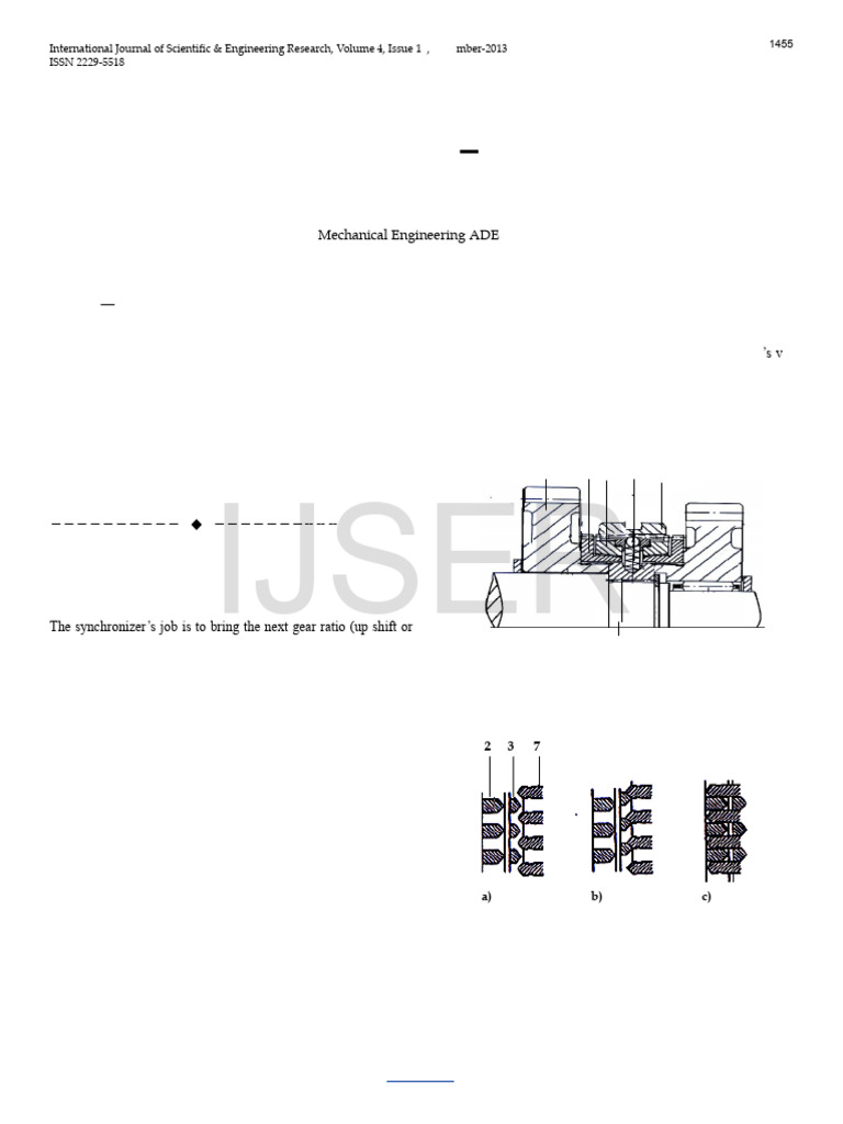 Synchronizer Performance Malfunction in Manual Gearboxes | PDF | Manual ...