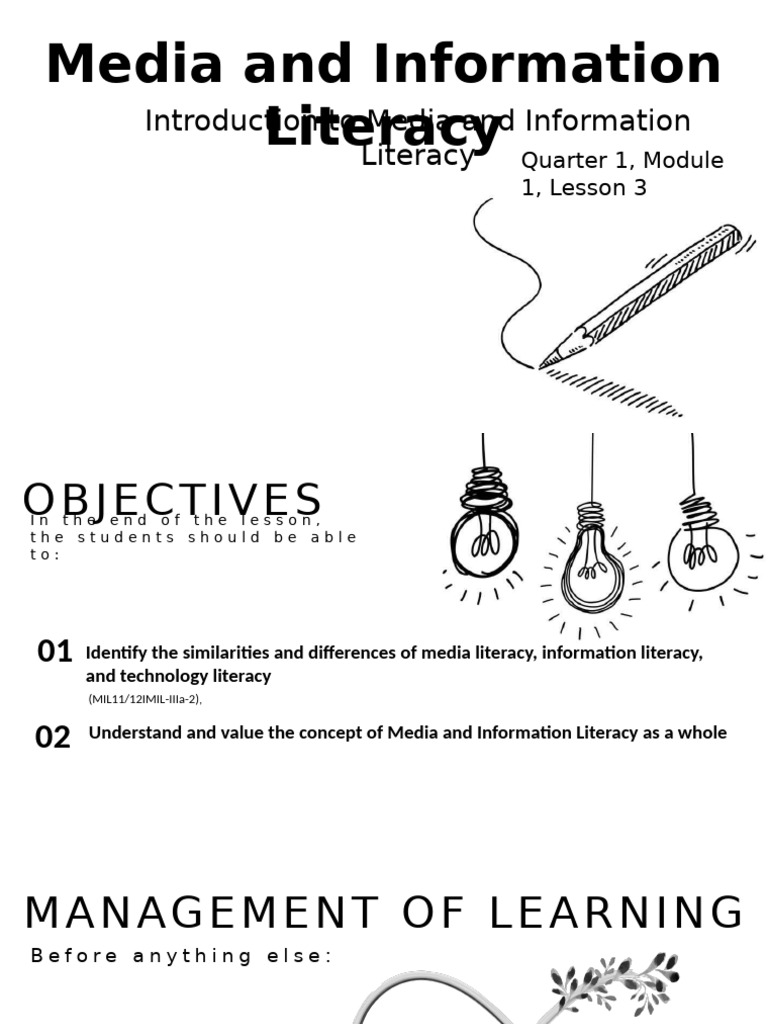 MIL Q1 Lesson 3 Intro To Media and Information Literacy | PDF | Mass ...