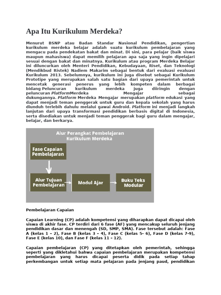 Pengertian Kurikulum Merdeka | PDF