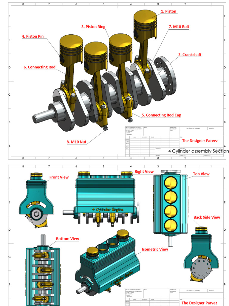 4 Cylinder Engine Pdf Piston Engineering Tolerance