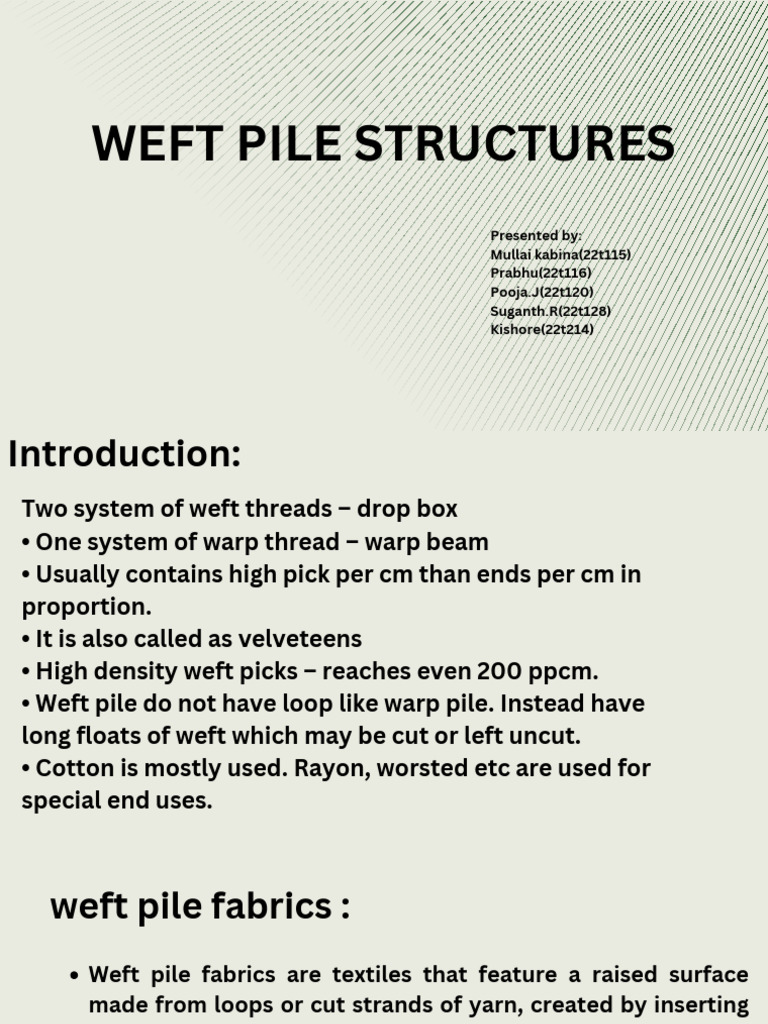 Corded Figure Terry Wire or Plain Plushes Velveteens Velveteens Piles ...