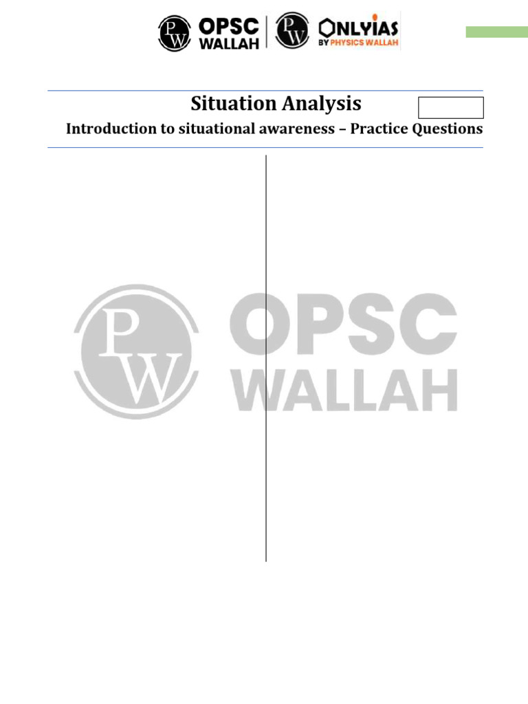 Situation Analysis _ DPP 01 | PDF Situation Analysis _ DPP 01 | PDF