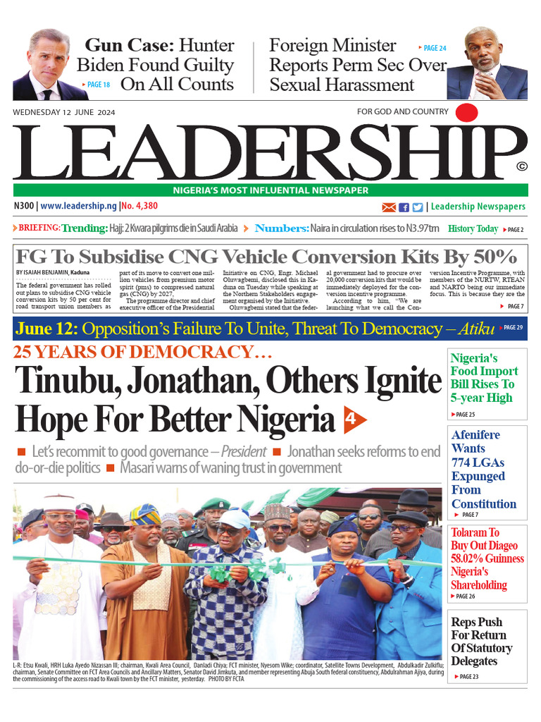 Leadership EPaper 12th June 2024 | PDF | Cost Of Living | Democracy
