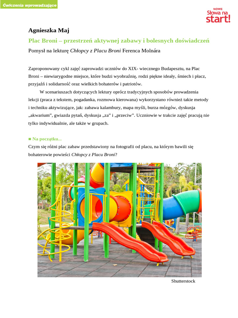 Chlopcy Z Placu Broni Lektura Obowiazkowa Cwiczenie Wprowadzajace | PDF