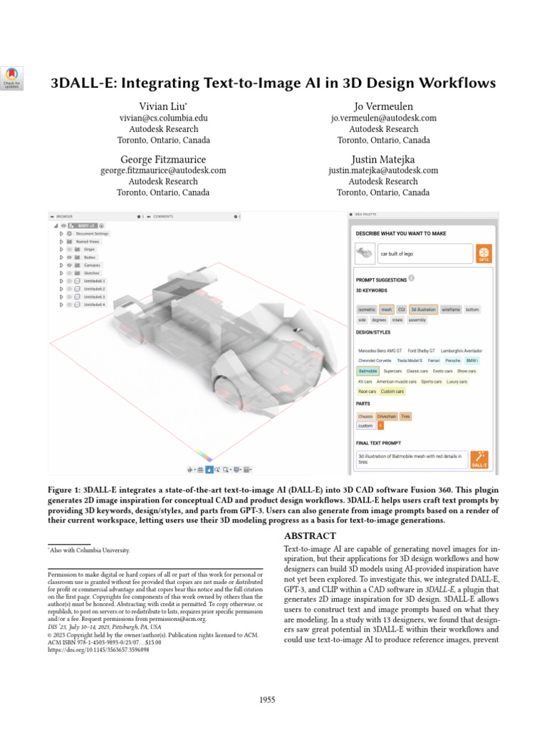 3DALL-E: Integrating Text-to-Image AI in 3D Design Workflows | PDF | 3 ...