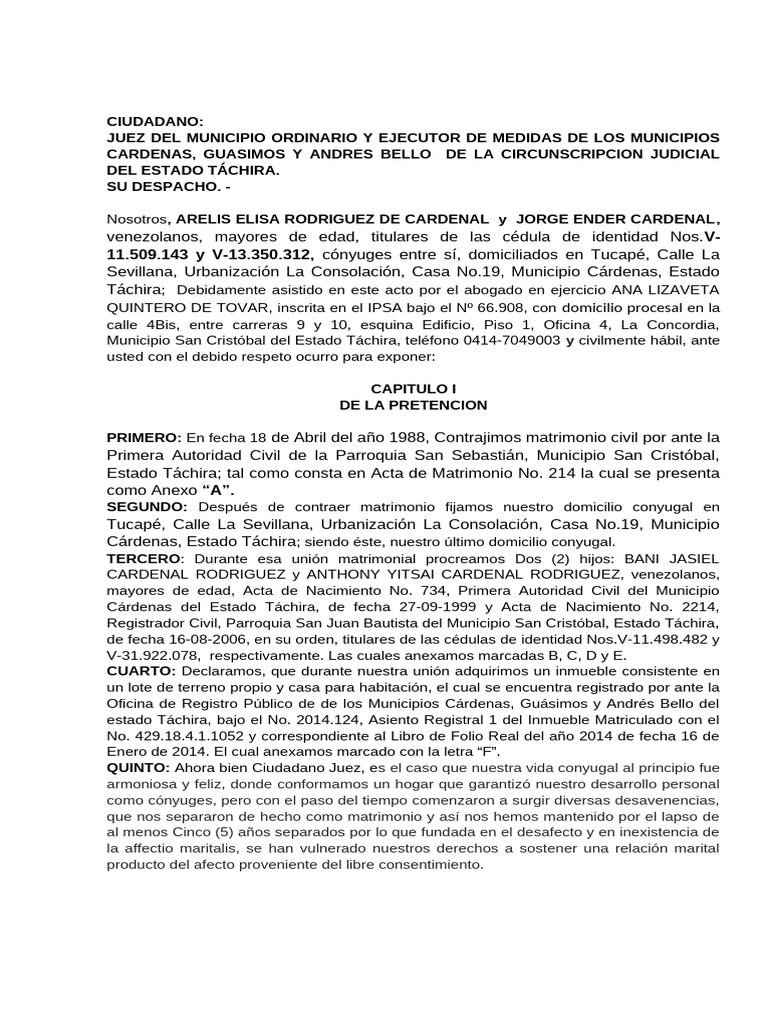 Divorcio Por Desafecto Arelis Rodriguez | PDF | Divorcio | Esposa Divorcio Por Desafecto Arelis Rodriguez | PDF | Divorcio | Esposa