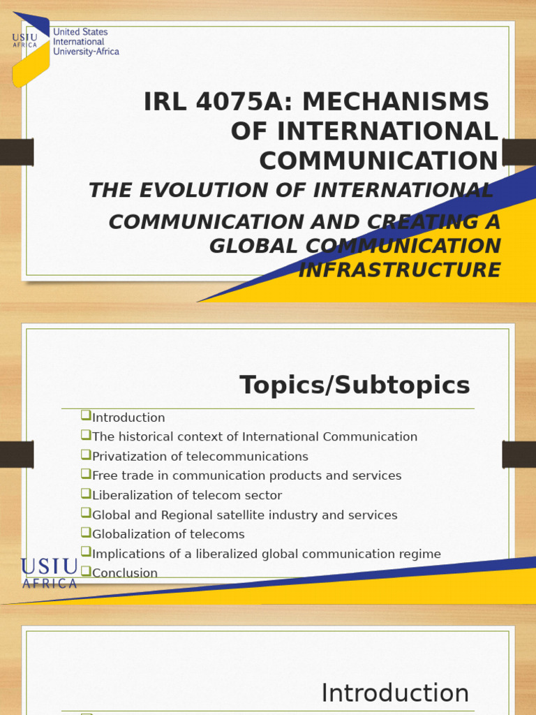 The Historical Context of International Communication and Creating A ...